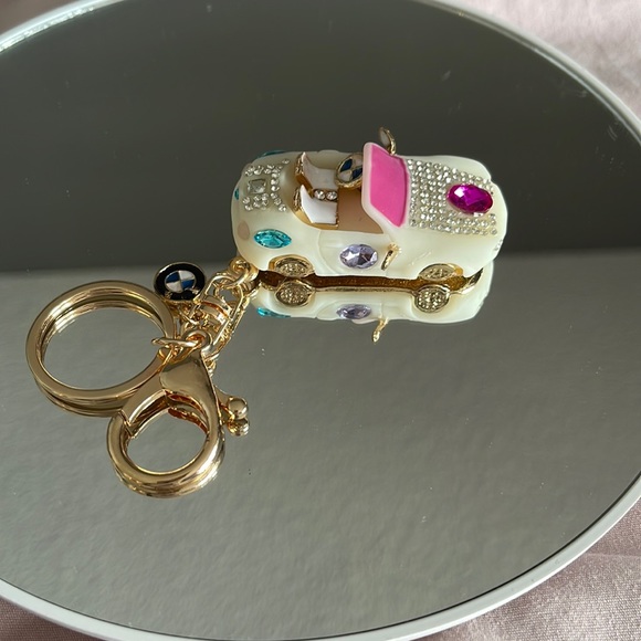 Bags | New White Bedazzled Bmw Convertible Bag Charm Keychain Unisex ...
